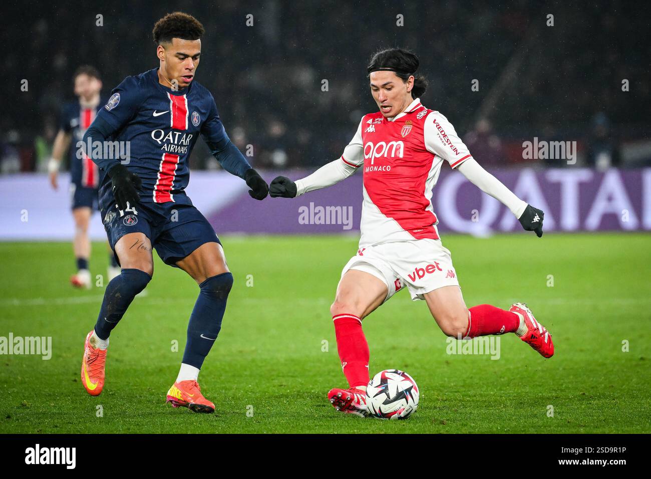 Paris, France, France. 7th Feb, 2025. Desire DOUE of PSG and Takumi ...