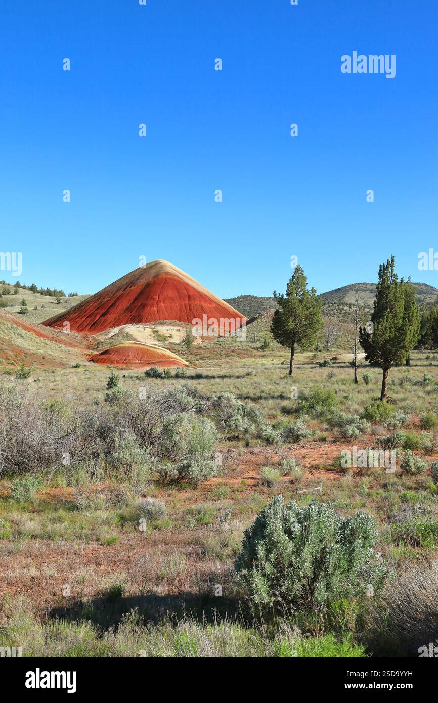 Painted Hills, Oregon: View of the Red Scar Knoll Stock Photo - Alamy