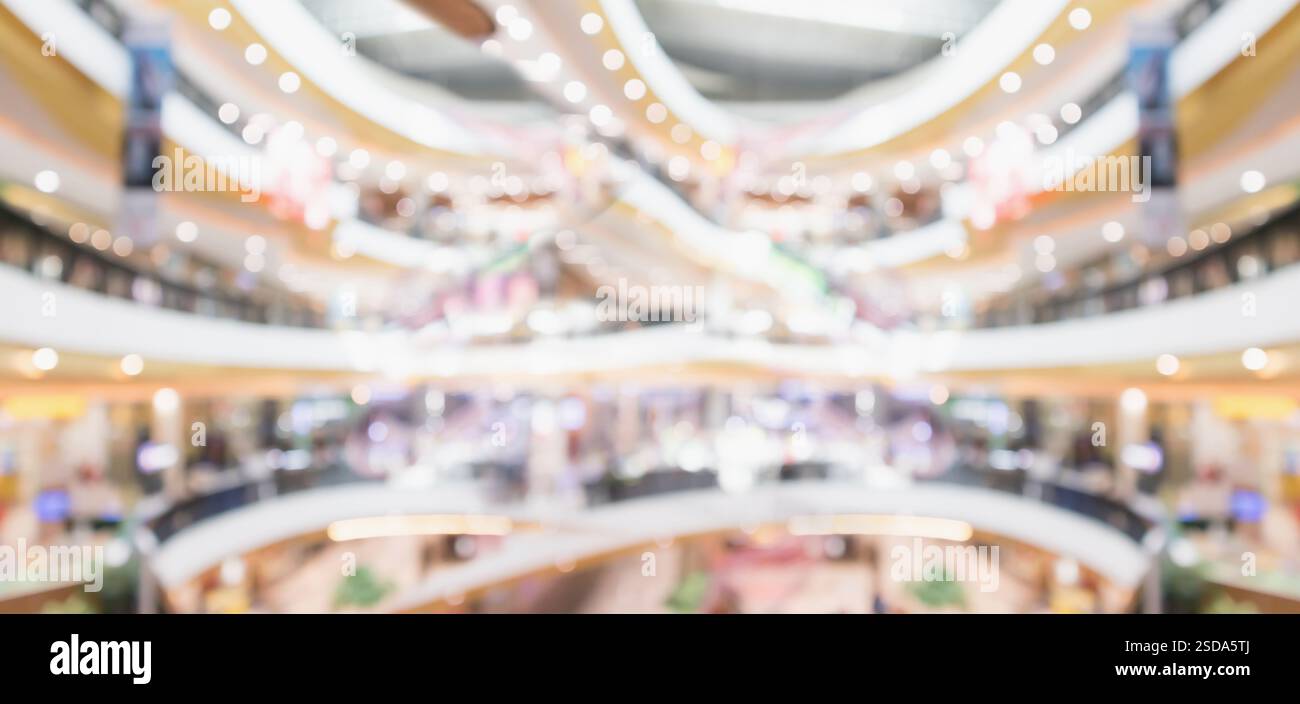 Abstract blur modern shopping mall interior background Stock Photo - Alamy