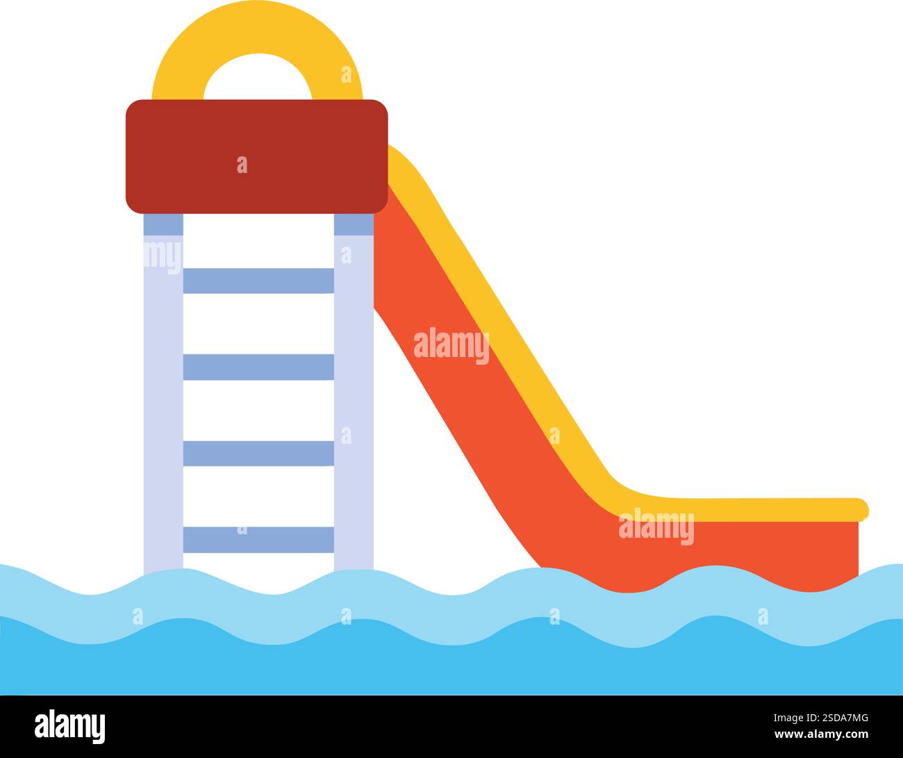 Inflatable water slide attraction illustration Stock Vector Image & Art ...