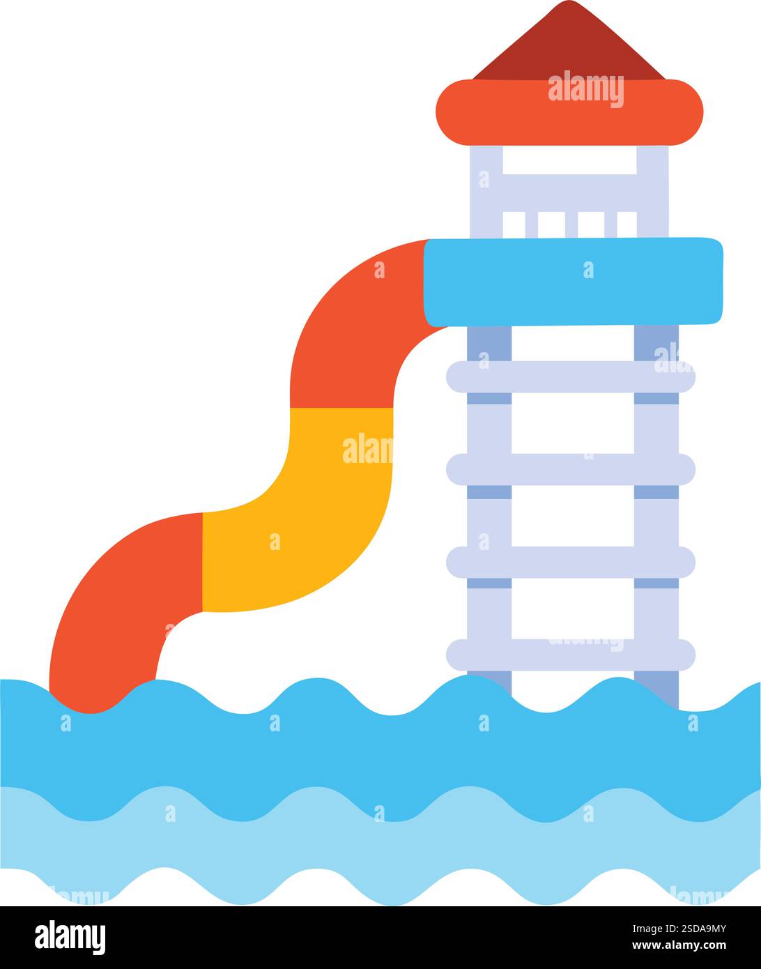 Water slide tower illustration Stock Vector Image & Art - Alamy