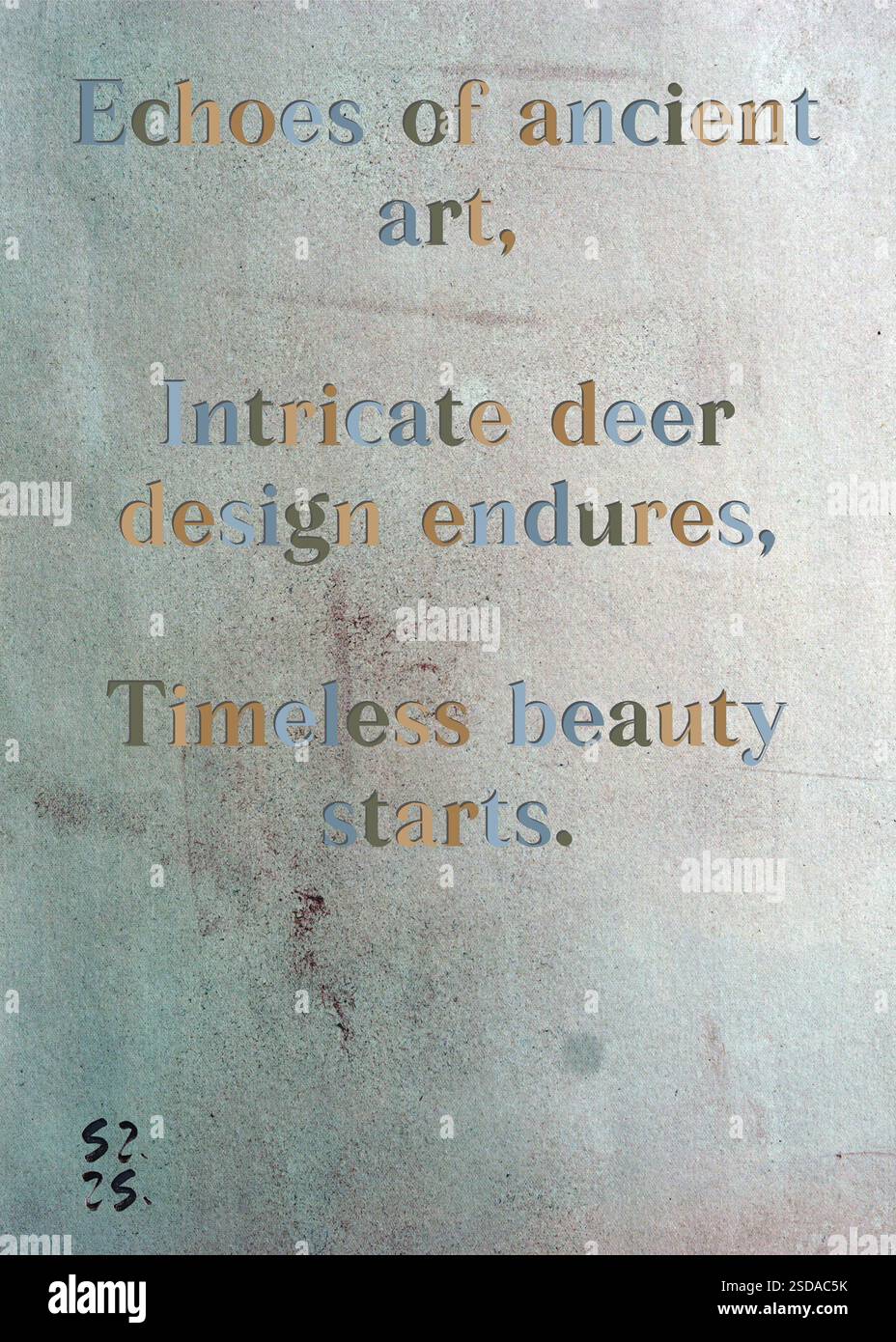 Echoes of ancient art, Intricate deer design endures, Timeless beauty ...