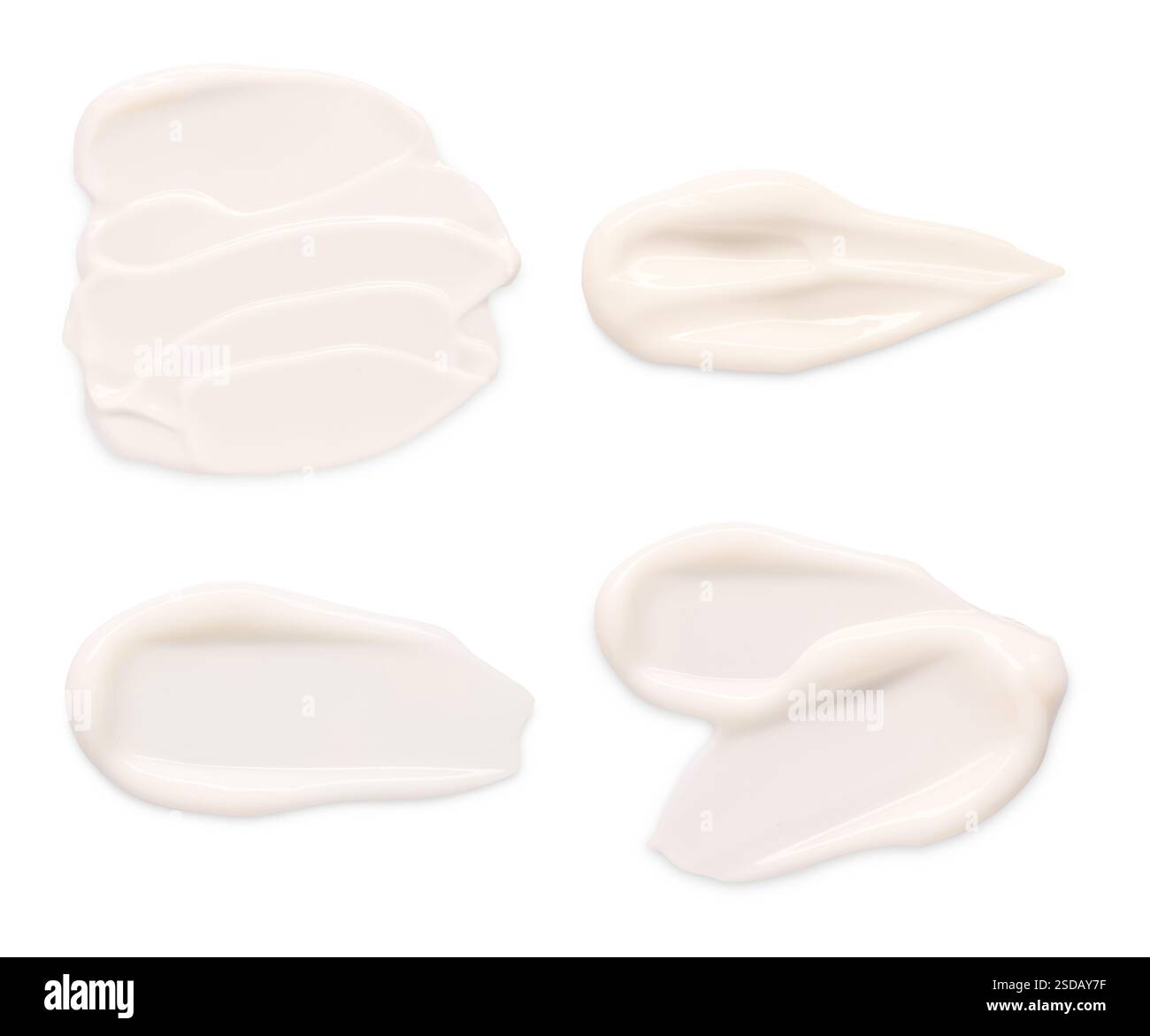 Set of cream samples isolated on white Stock Photo - Alamy