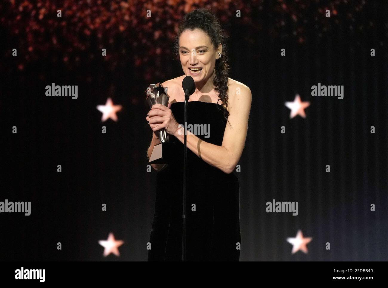 Coralie Fargeat accepts the award for best original screenplay for "The ...