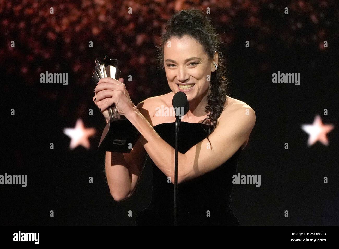 Coralie Fargeat accepts the award for best original screenplay for "The ...