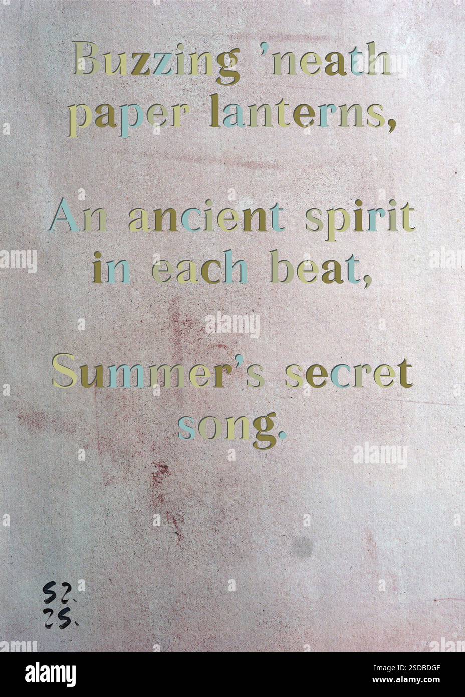 Buzzing 'neath paper lanterns, An ancient spirit in each beat, Summer's ...