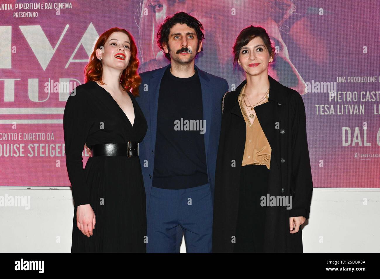 Rome, Italy. 06th Feb, 2025. Tesa Litvan, Pietro Castellitto and Giulia ...