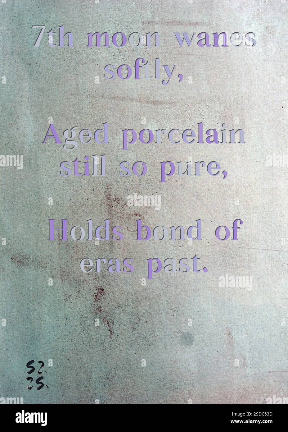 7th moon wanes softly, Aged porcelain still so pure, Holds bond of eras ...