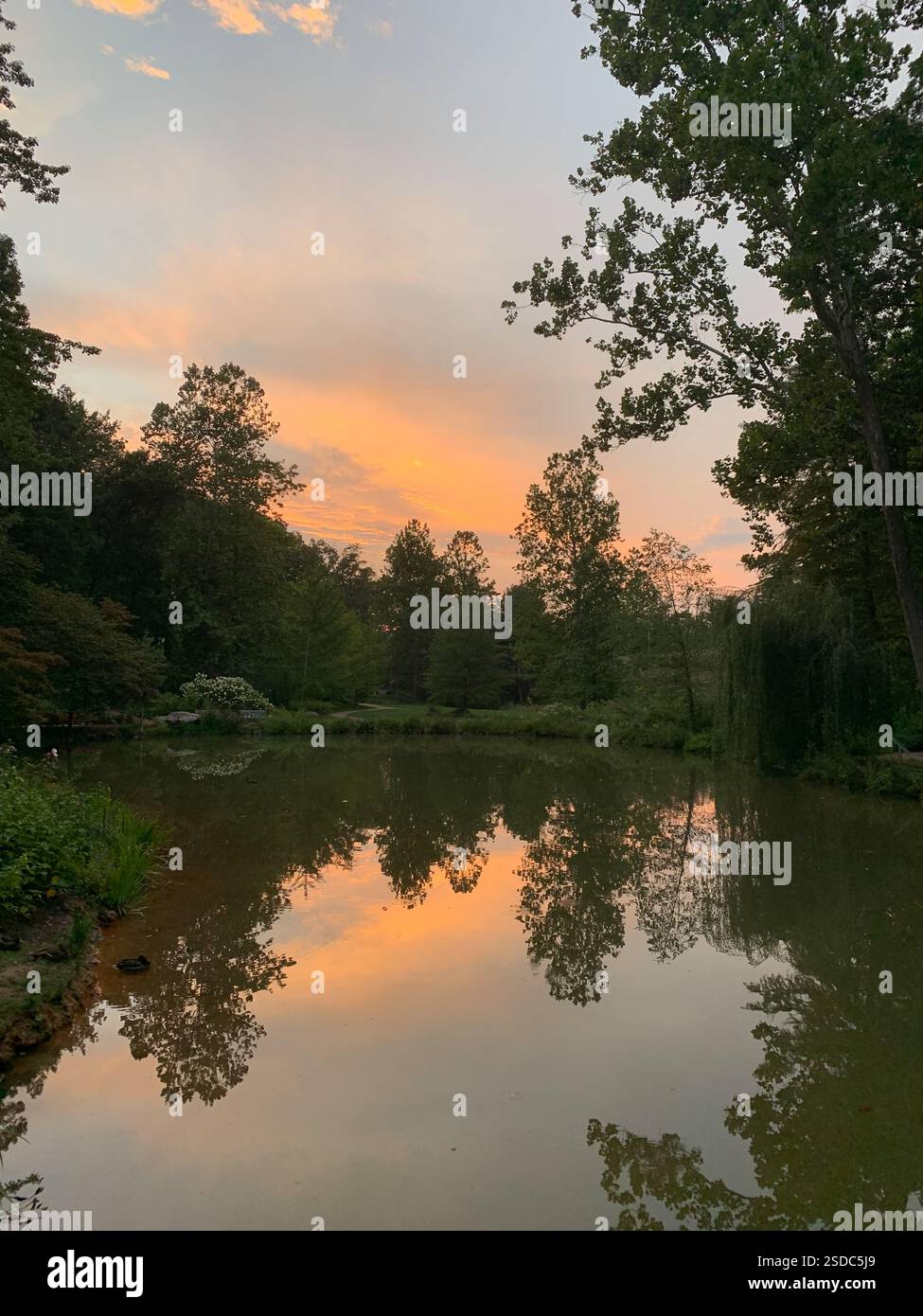 Scenic sunset over lake colorful hi-res stock photography and images ...