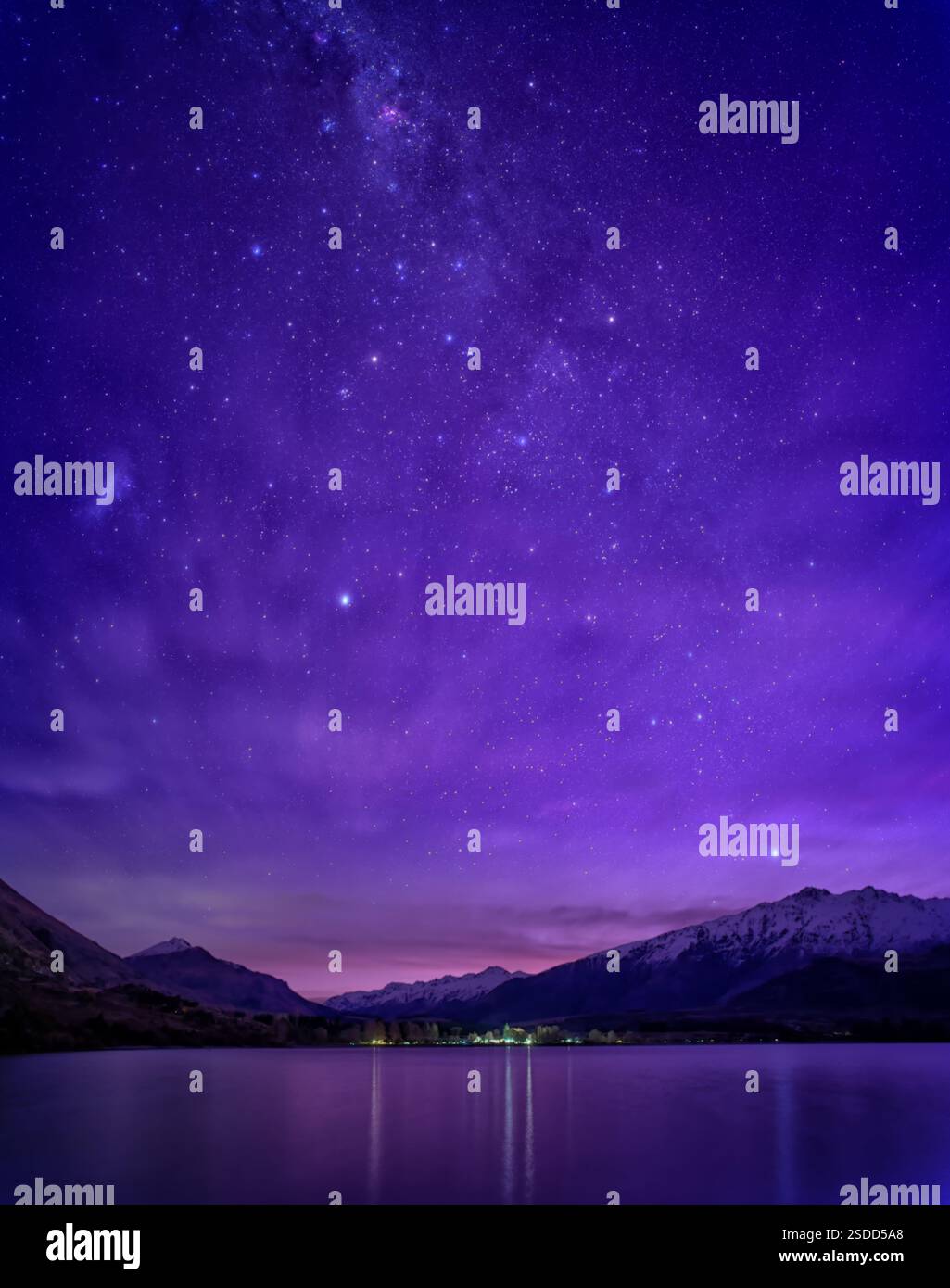 Astronomical Twilight at Glendhu Bay, Wanaka, New Zealand Stock Photo ...