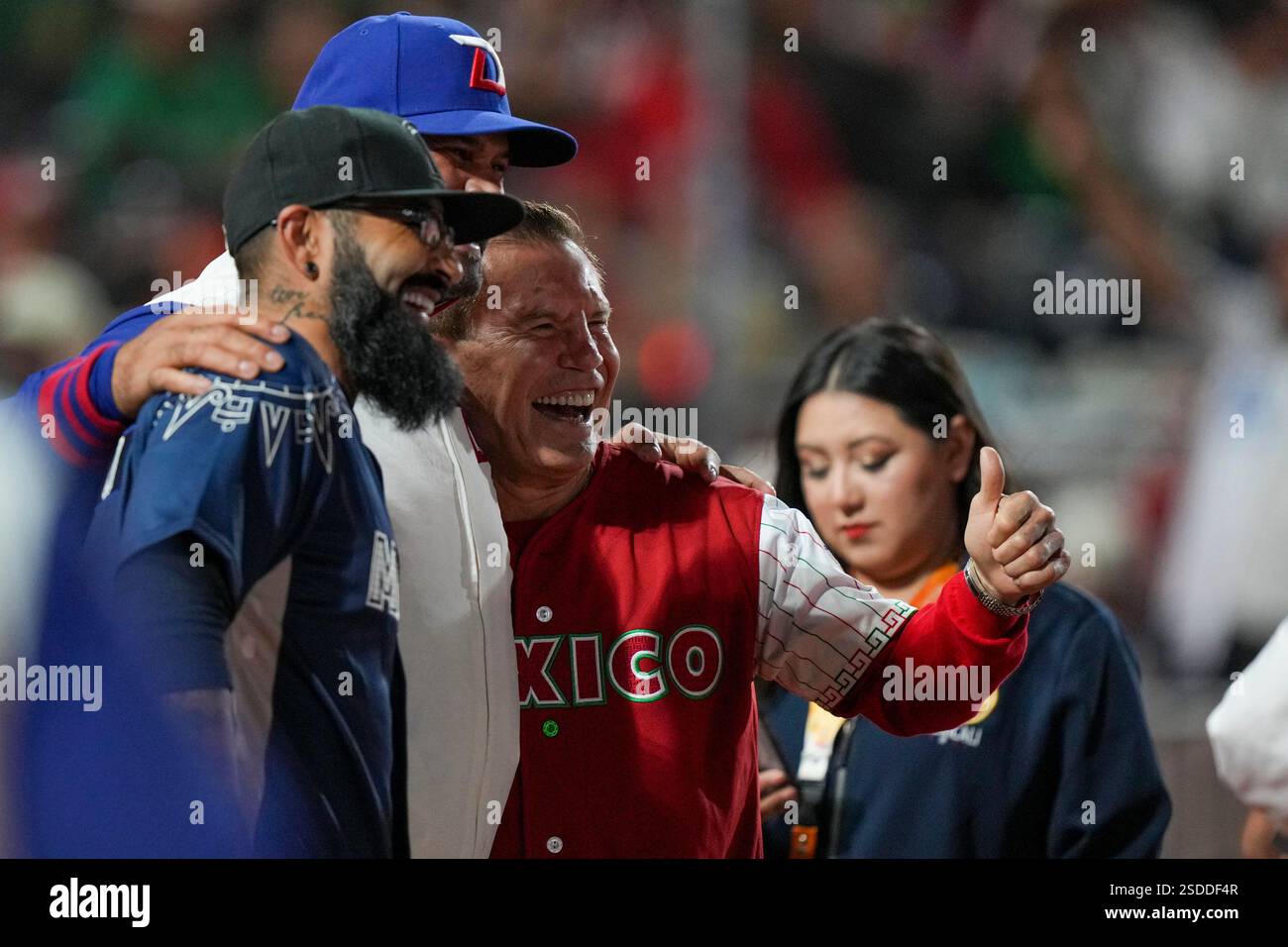 Former baseball player Sergio Romo, from left, Dominican Republic's ...