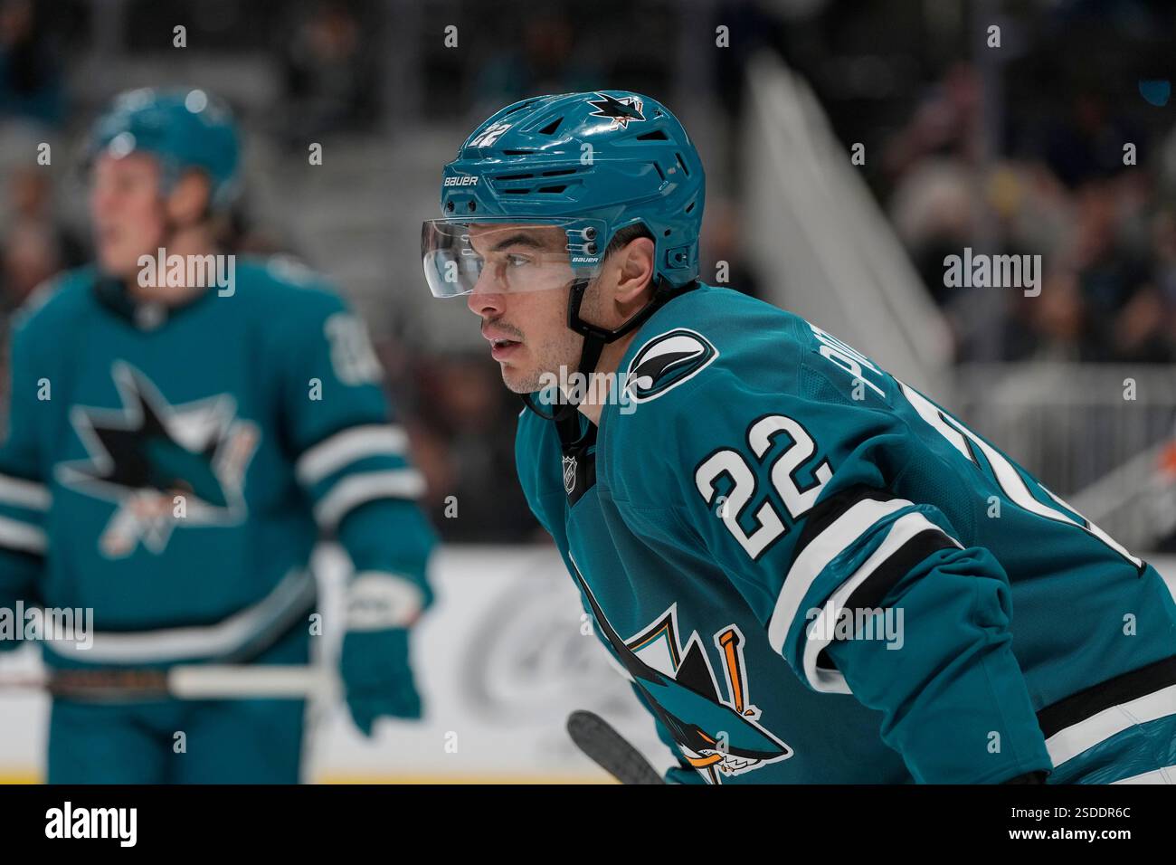 San Jose Sharks center Andrew Poturalski (22) during an NHL hockey game ...