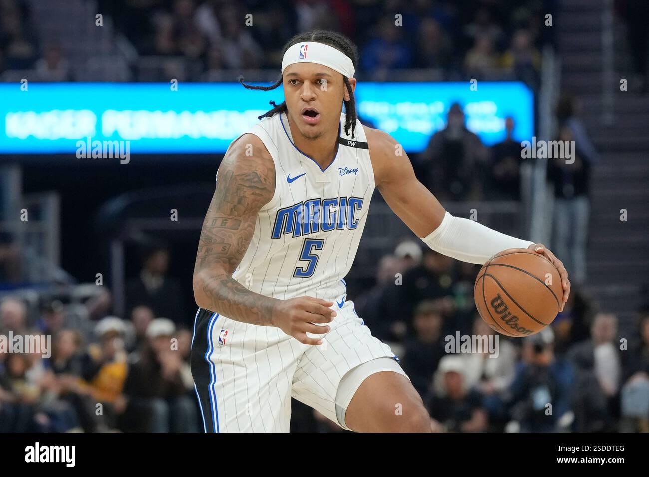 Orlando Magic forward Paolo Banchero (5) during an NBA basketball game ...