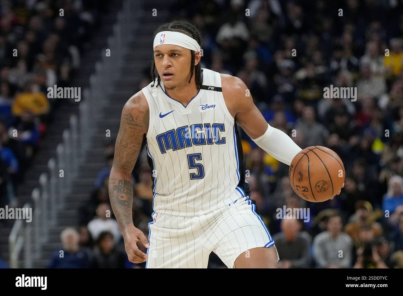 Orlando Magic forward Paolo Banchero (5) during an NBA basketball game ...