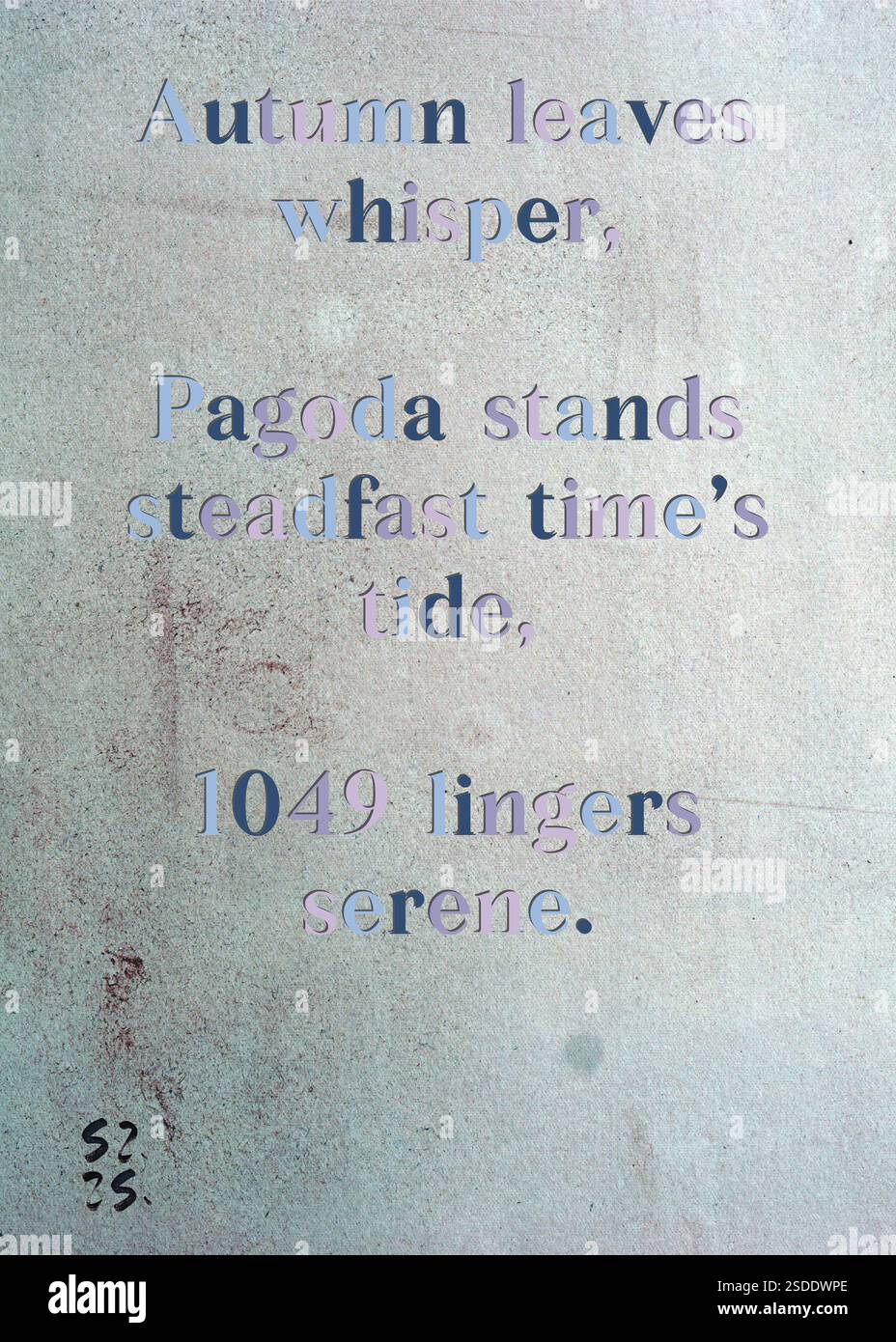 Autumn leaves whisper, Pagoda stands steadfast time's tide, 1049 ...