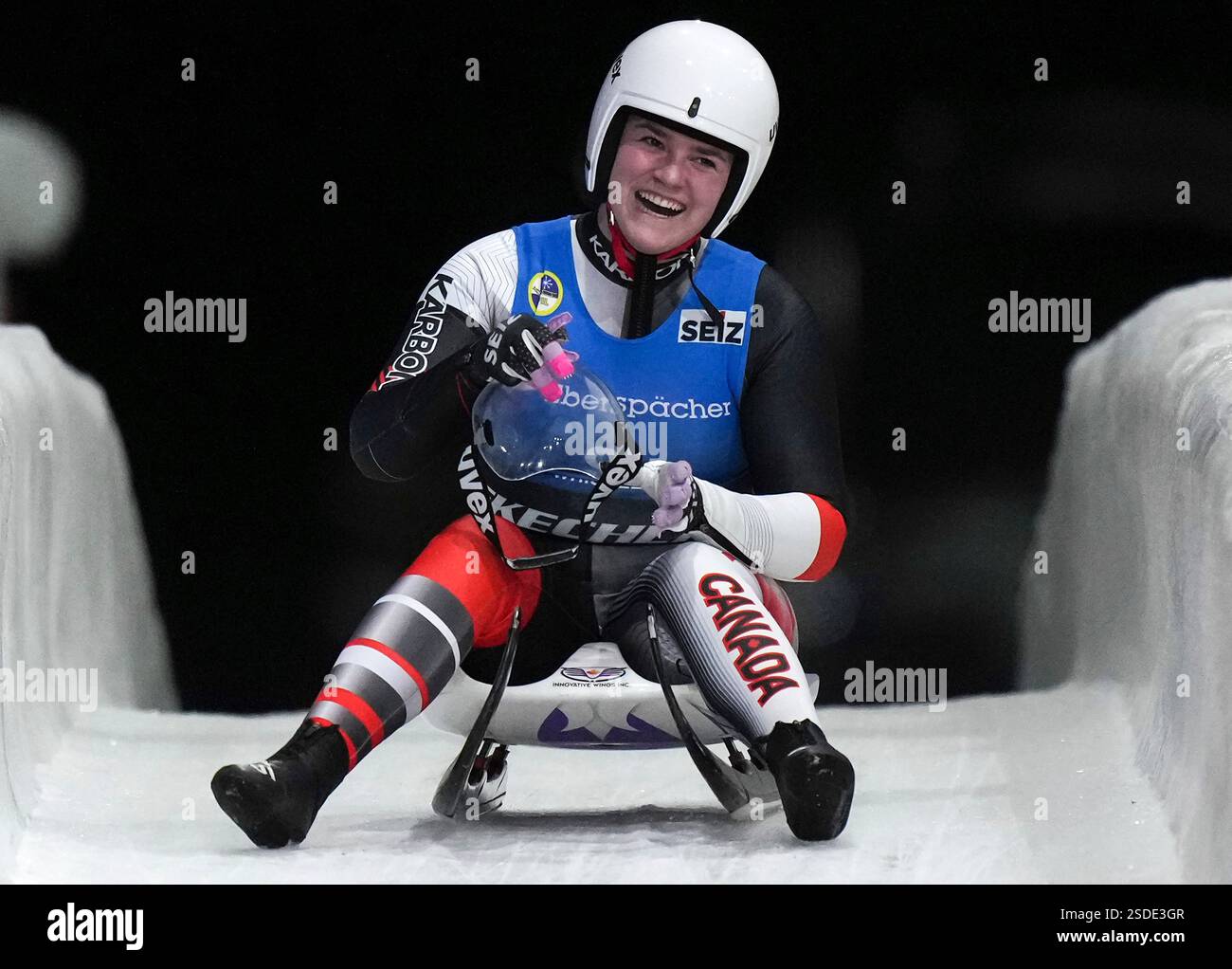 Canada's Embyr-Lee Susko celebrates after racing to a fourth-place ...