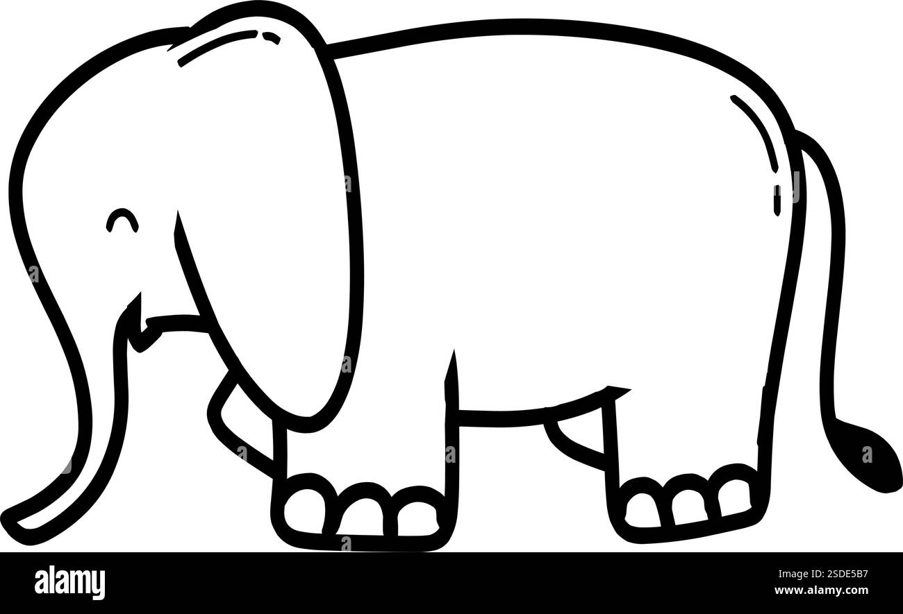 A simple and cute elephant illustration, perfect for kids' designs ...