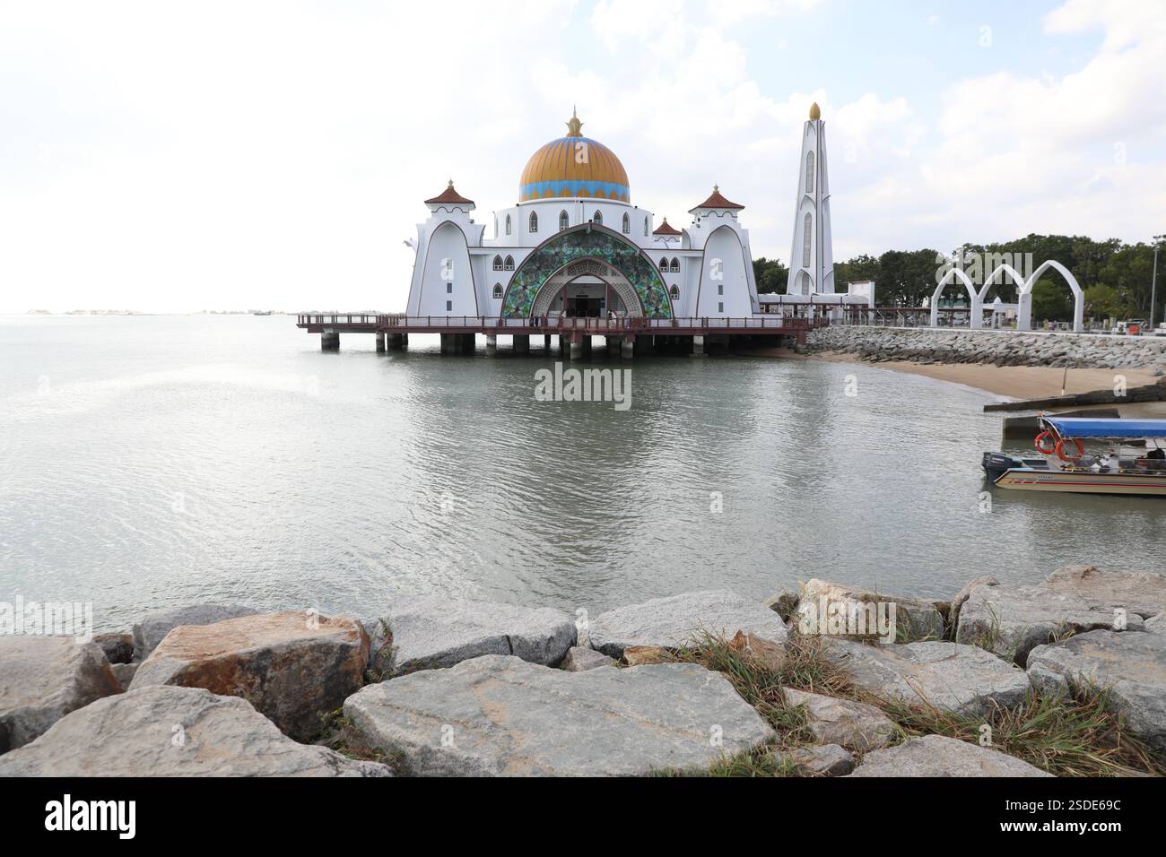 Malacca Straits Mosque (Malay: Masjid Selat Melaka) is a mosque located ...