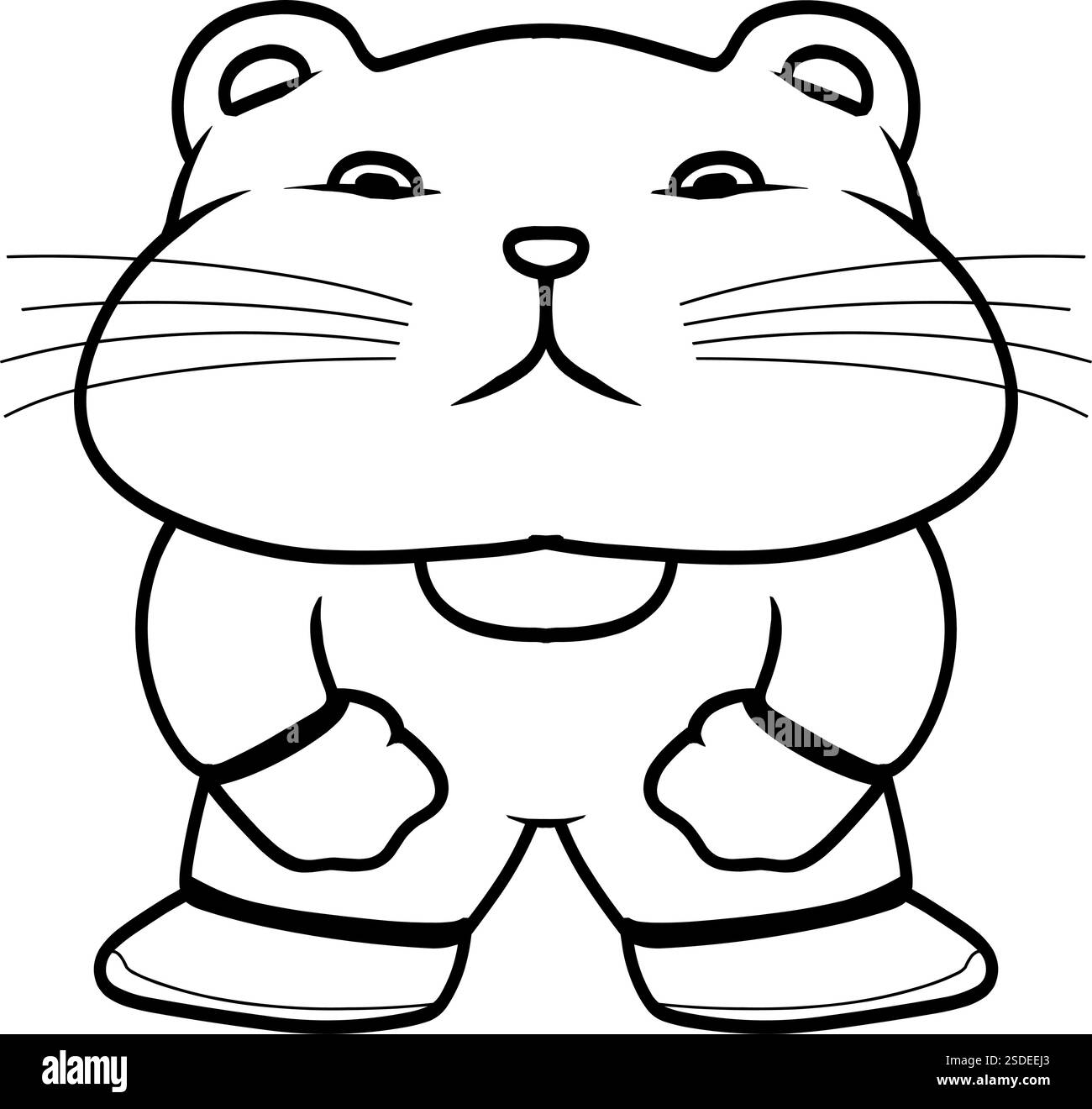 A cartoon hamster with a grumpy expression, standing on its hind legs ...