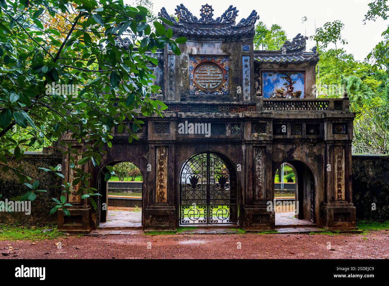 Triple gate, entrance to Tu Hieu Pagoda, Hue, Vietnam, Monday, November ...