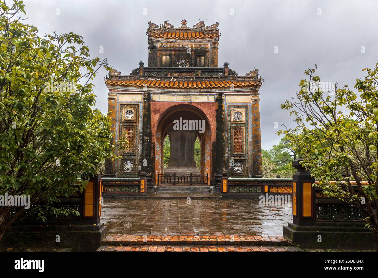 The massive stela pavilion at Tu Doc Mausoleum, Hue, Vietnam, Monday ...