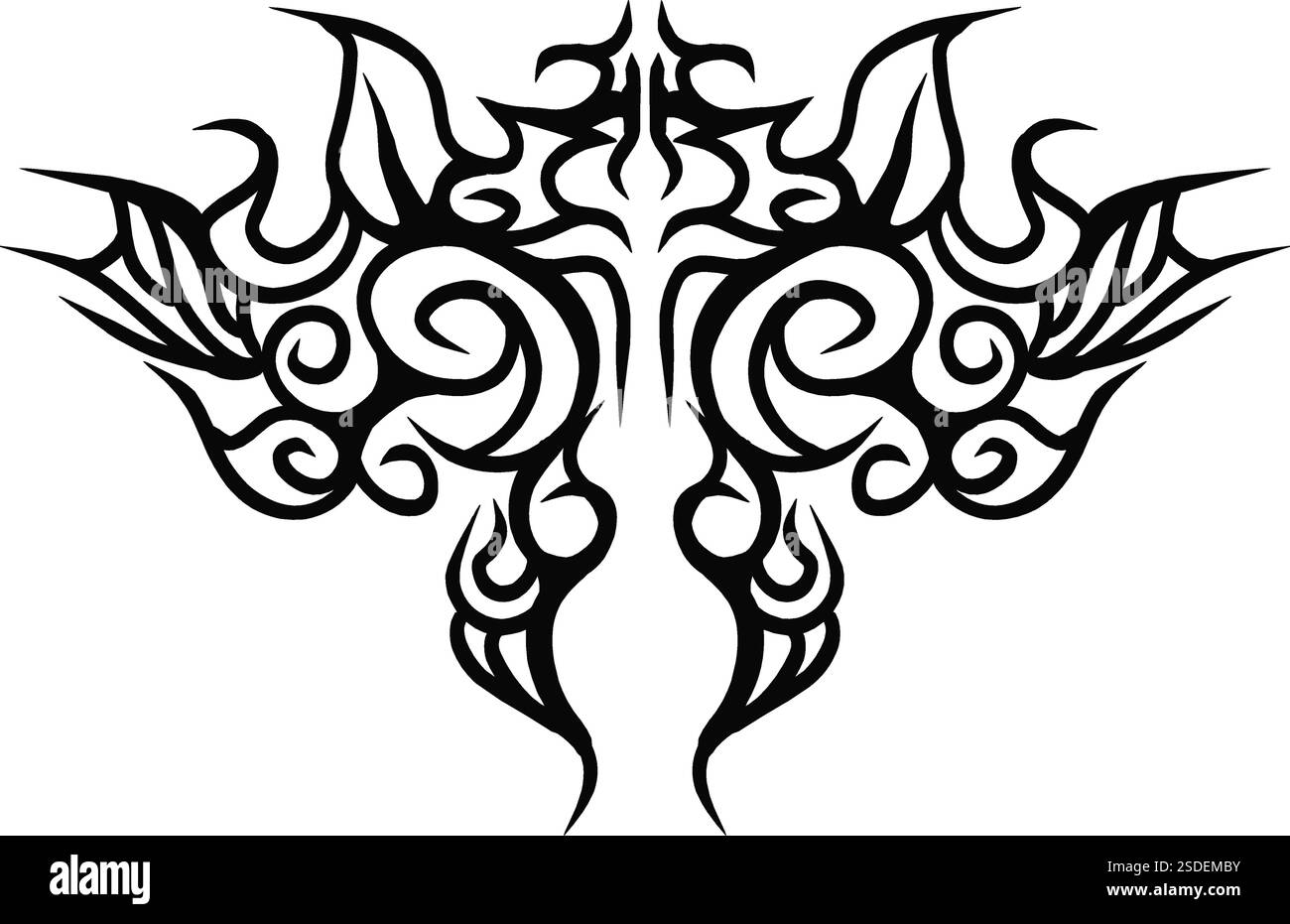 A symmetrical tribal tattoo design, perfect for adding a touch of edgy ...
