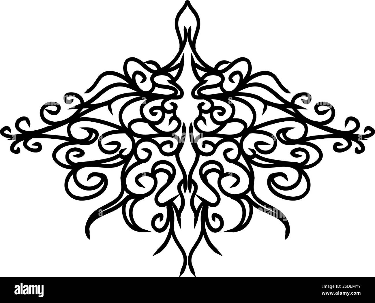A symmetrical tribal tattoo design, perfect for adding a touch of edgy ...