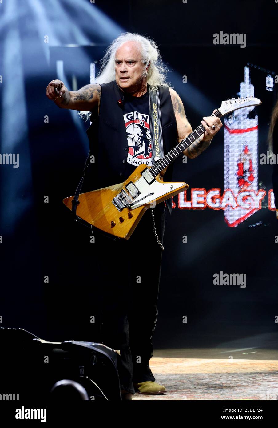 HOLLYWOOD, FLORIDA - FEBRUARY 7: Rickey Medlocke of Lynyrd Skynyrd ...