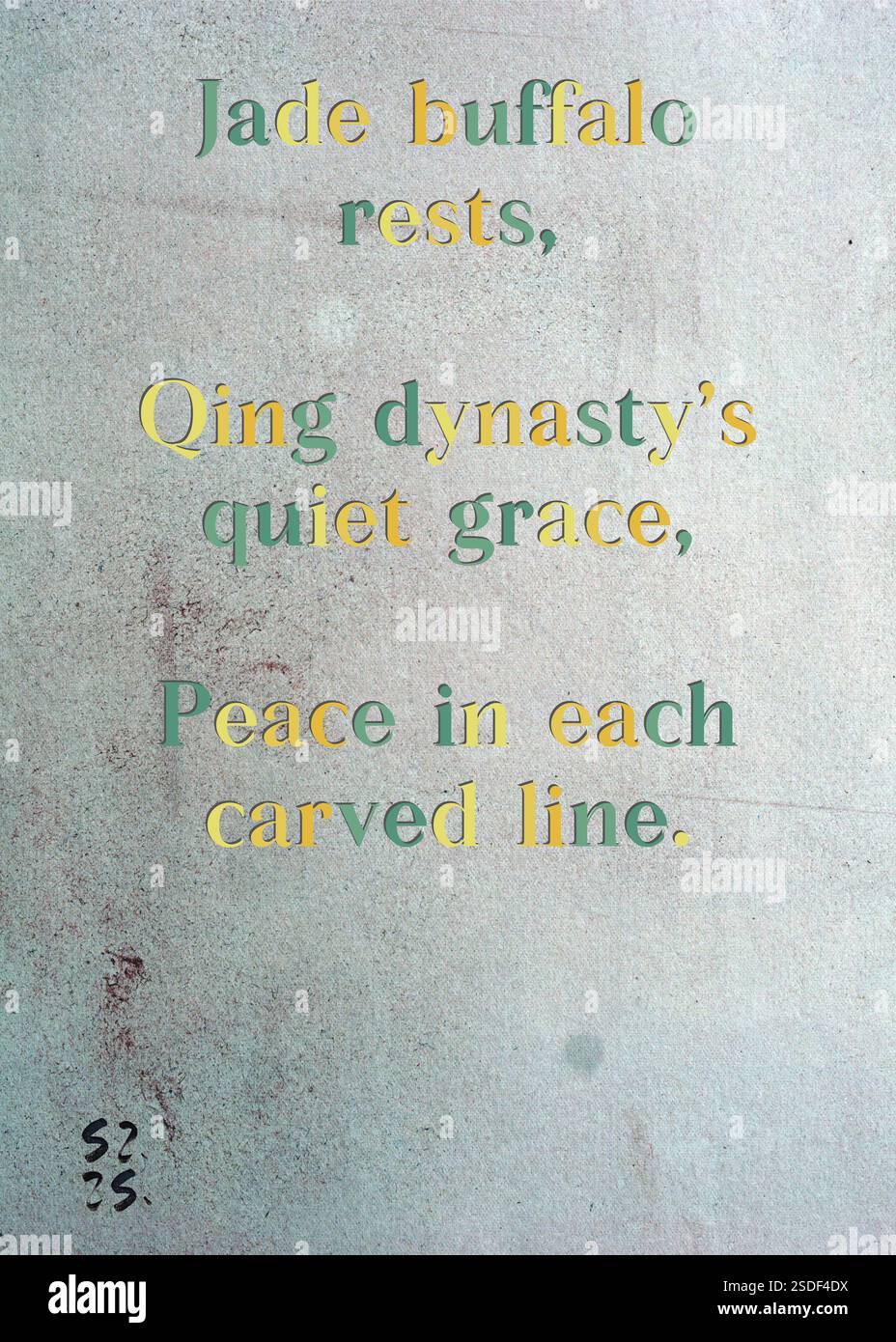 Jade buffalo rests, Qing dynasty's quiet grace, Peace in each carved ...