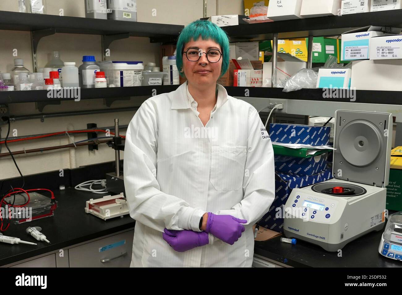 Kendra Dahmer, a postdoctoral researcher studying infectious disease, is pictured in a ...