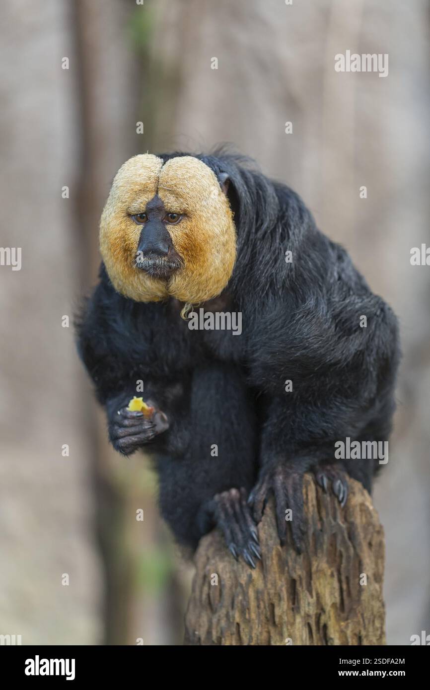 Portrait of a male white-faced saki (Pithecia pithecia Stock Photo - Alamy