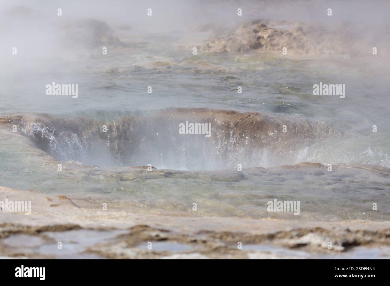 Strokkur is a fountain geyser located in a geothermal area in the ...