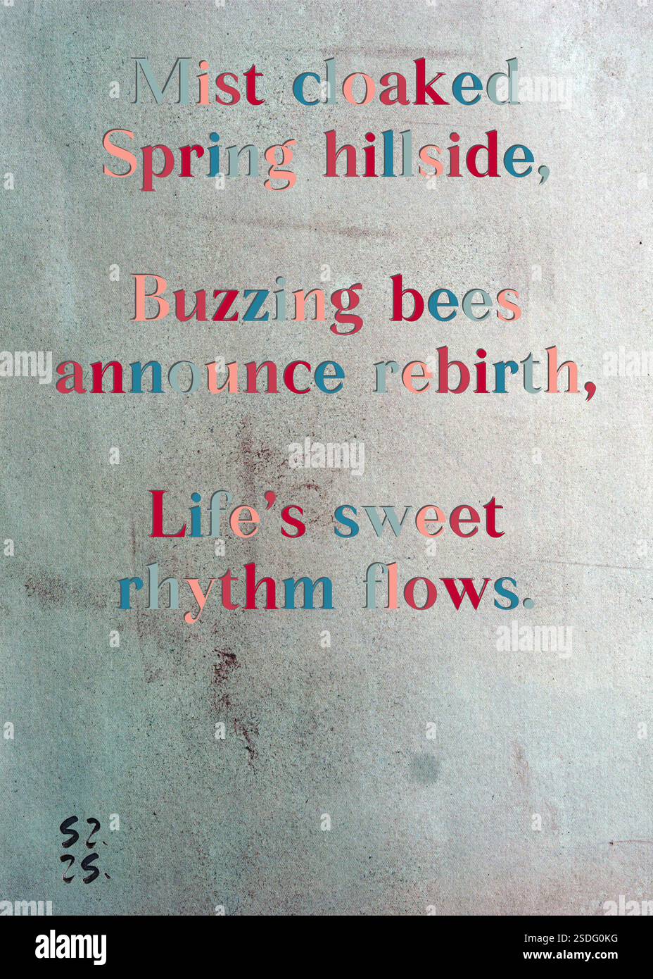 Mist cloaked Spring hillside, Buzzing bees announce rebirth, Life's ...