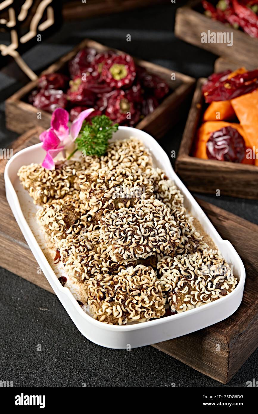 Delicious snacks: Fried crispy wild vegetable cakes Stock Photo - Alamy