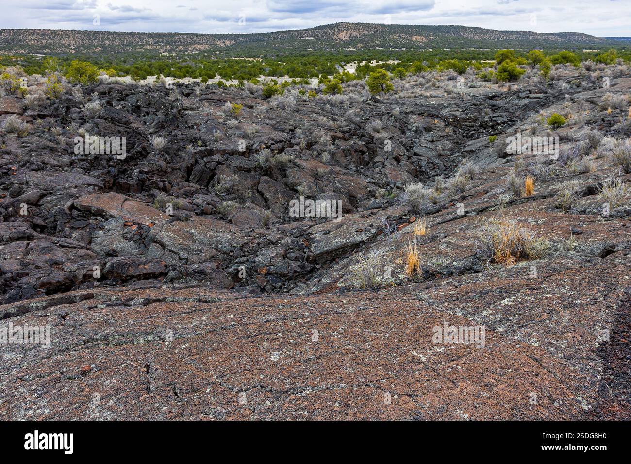 Collapsed lave tube near Lava Falls trail on the ancient lava flow at ...