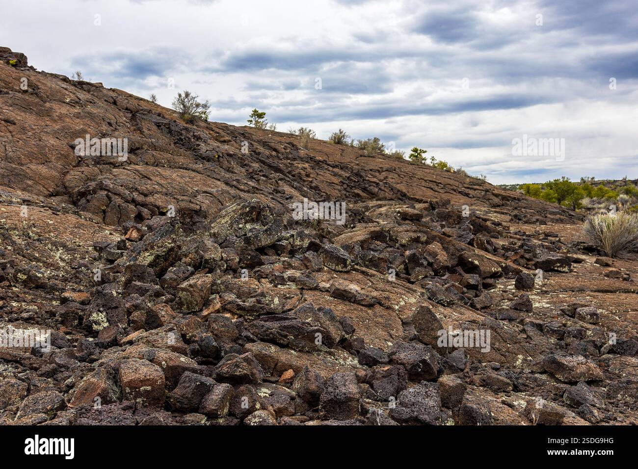 Lava Falls trail on the ancient lava flow at El Malpais National ...