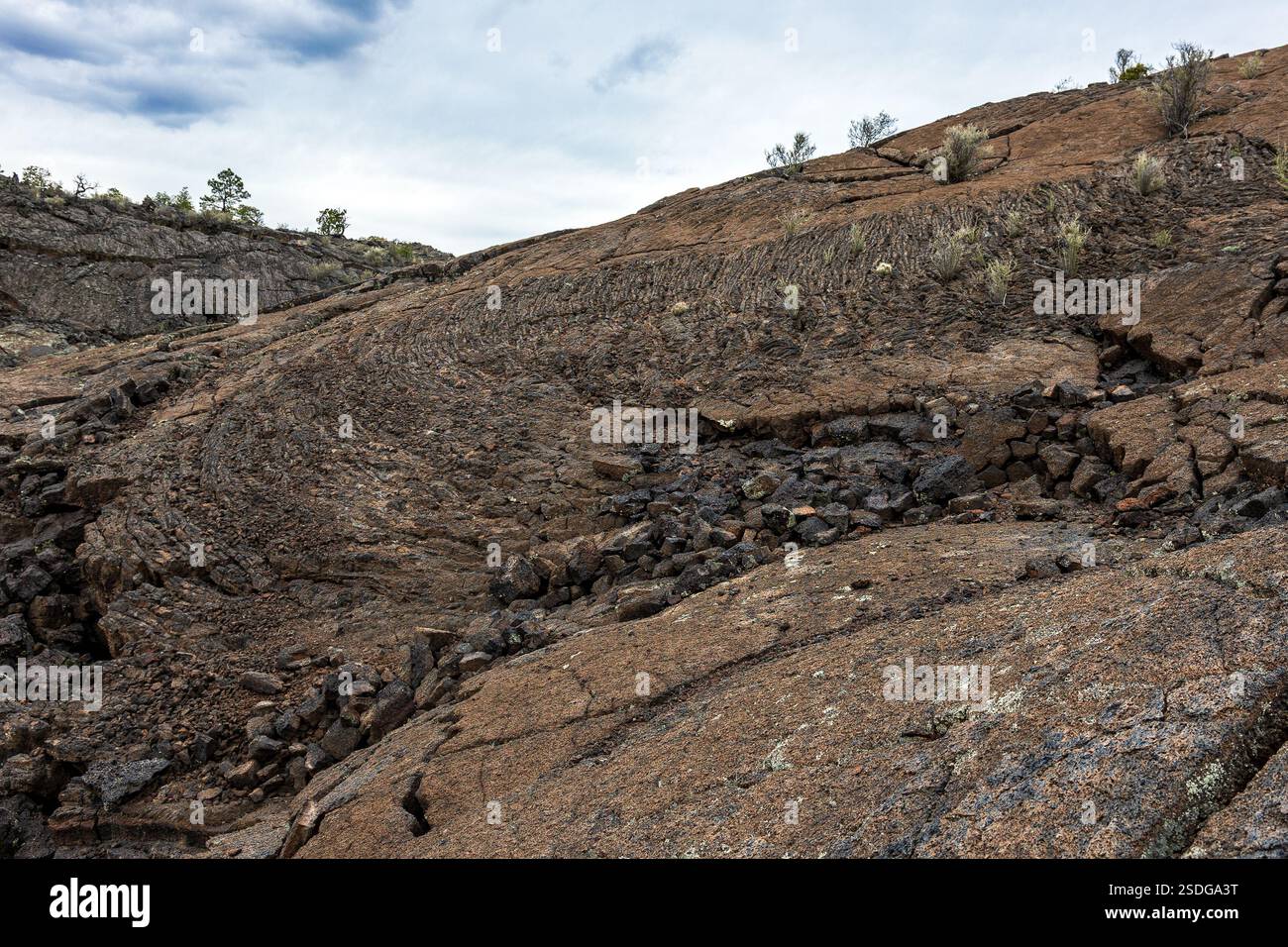 Lava Falls trail on the ancient lava flow at El Malpais National ...