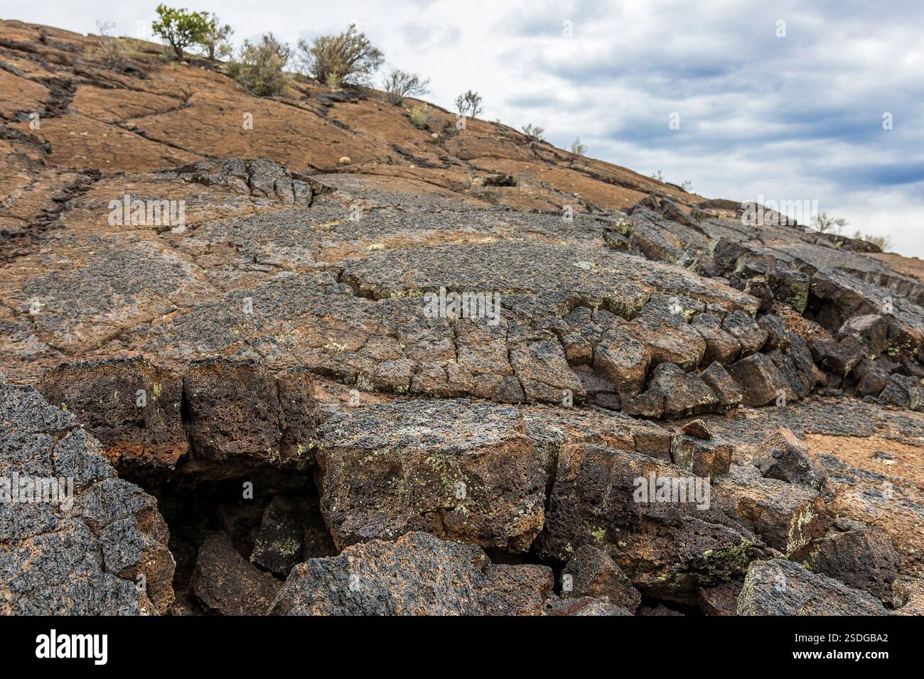 Lava Falls trail on the ancient lava flow at El Malpais National ...