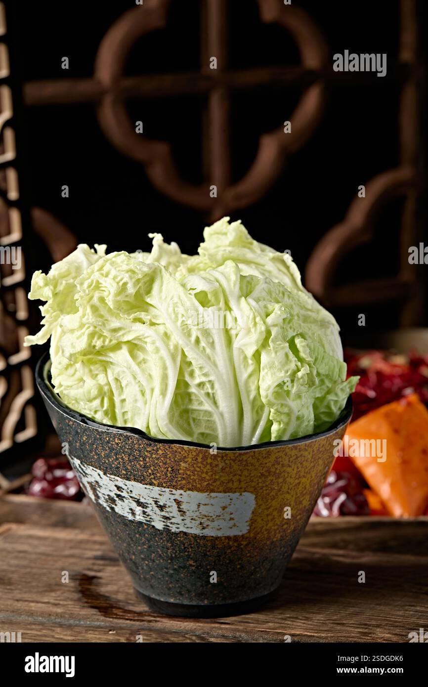 Fresh Chinese cabbage leaves Stock Photo - Alamy