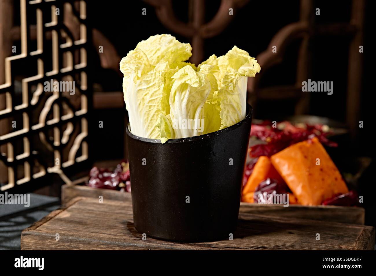 Fresh hot pot ingredients baby cabbage Stock Photo - Alamy