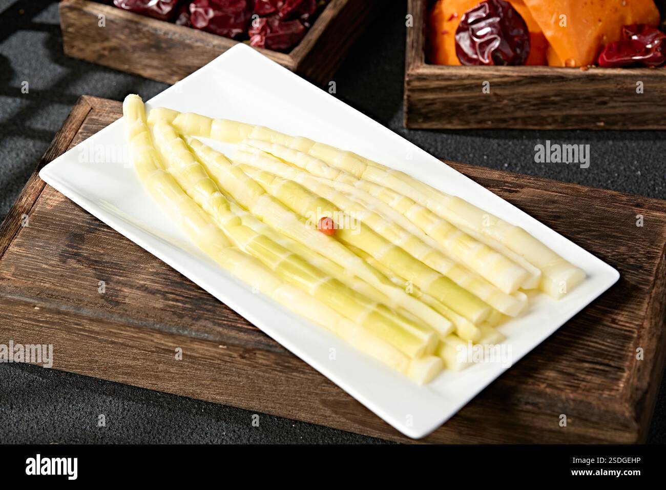 Fresh hot pot side dish bamboo shoots Stock Photo - Alamy