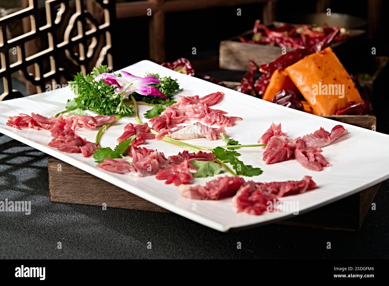 Hot pot ingredients fresh cut chicken gizzards Stock Photo - Alamy