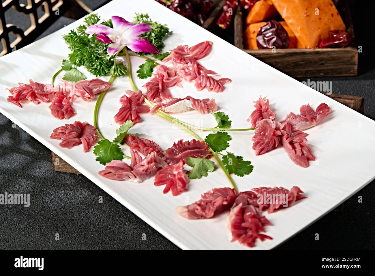 Hot pot ingredients fresh cut chicken gizzards Stock Photo - Alamy