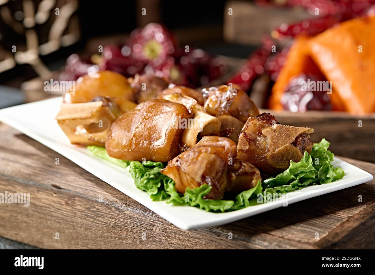 Pig's trotter chunks Stock Photo - Alamy