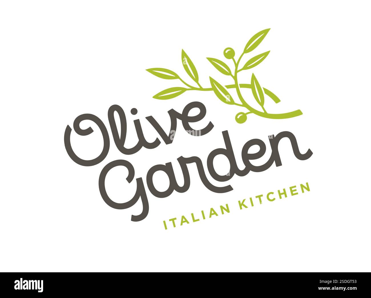 Turned to the left, Olive Garden Logo Restaurant, Logo Stock Photo - Alamy