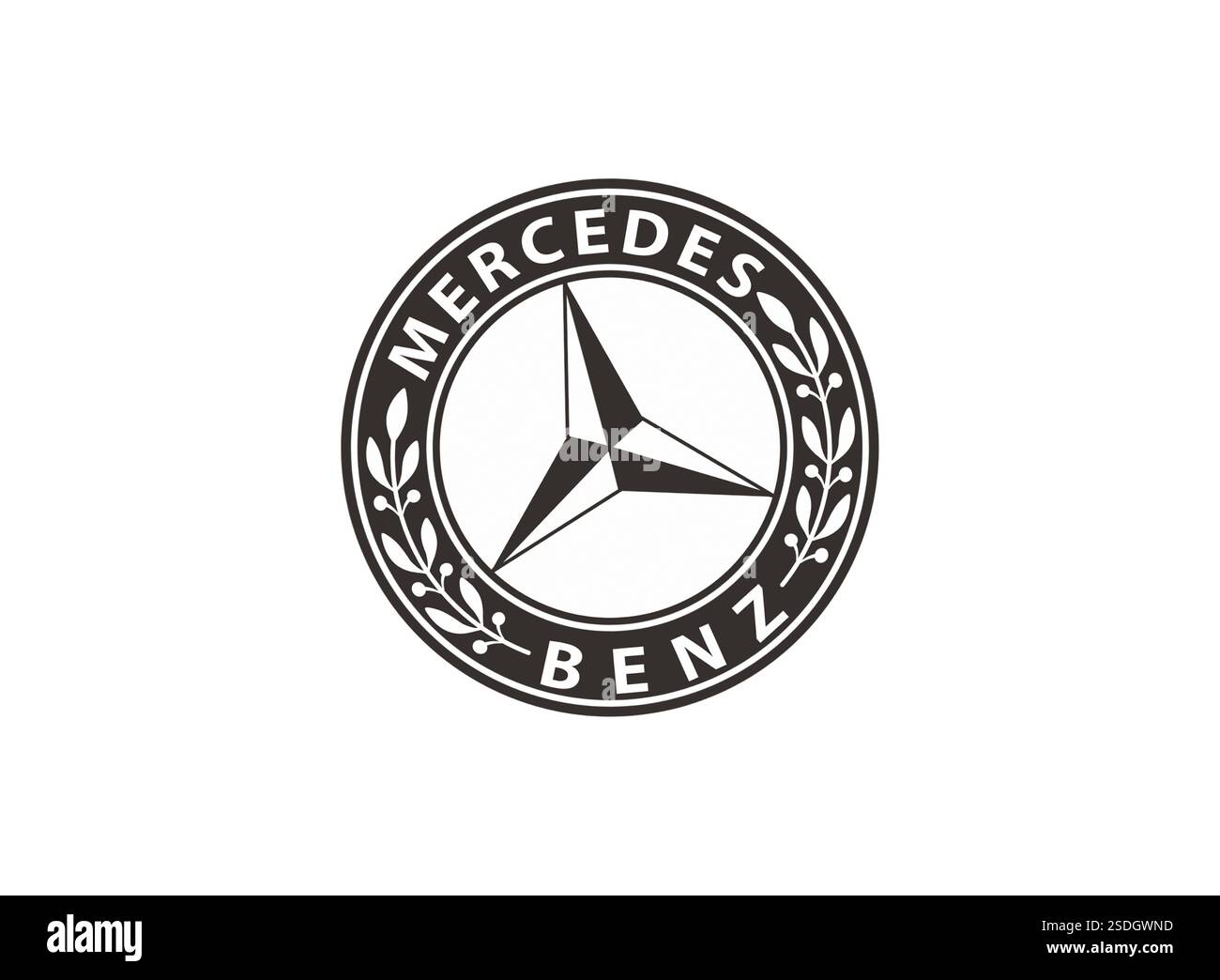 Nach links gedreht, Symbol Mercedes Benz, Auto, Logo Stock Photo - Alamy