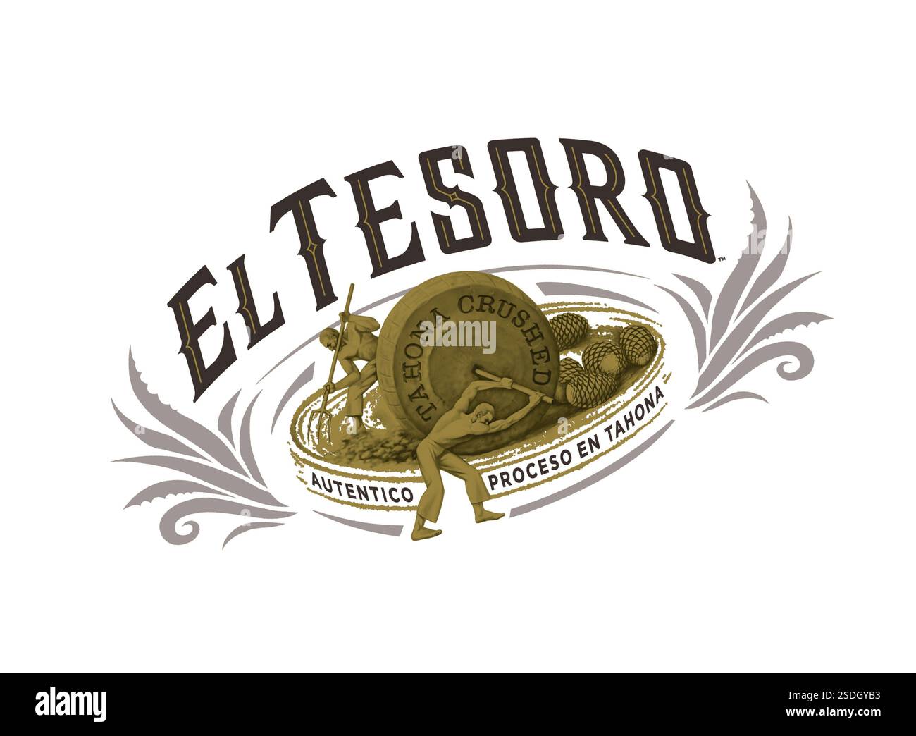Rotated to left, El Tesoro Logo, Drink, Logo Stock Photo - Alamy