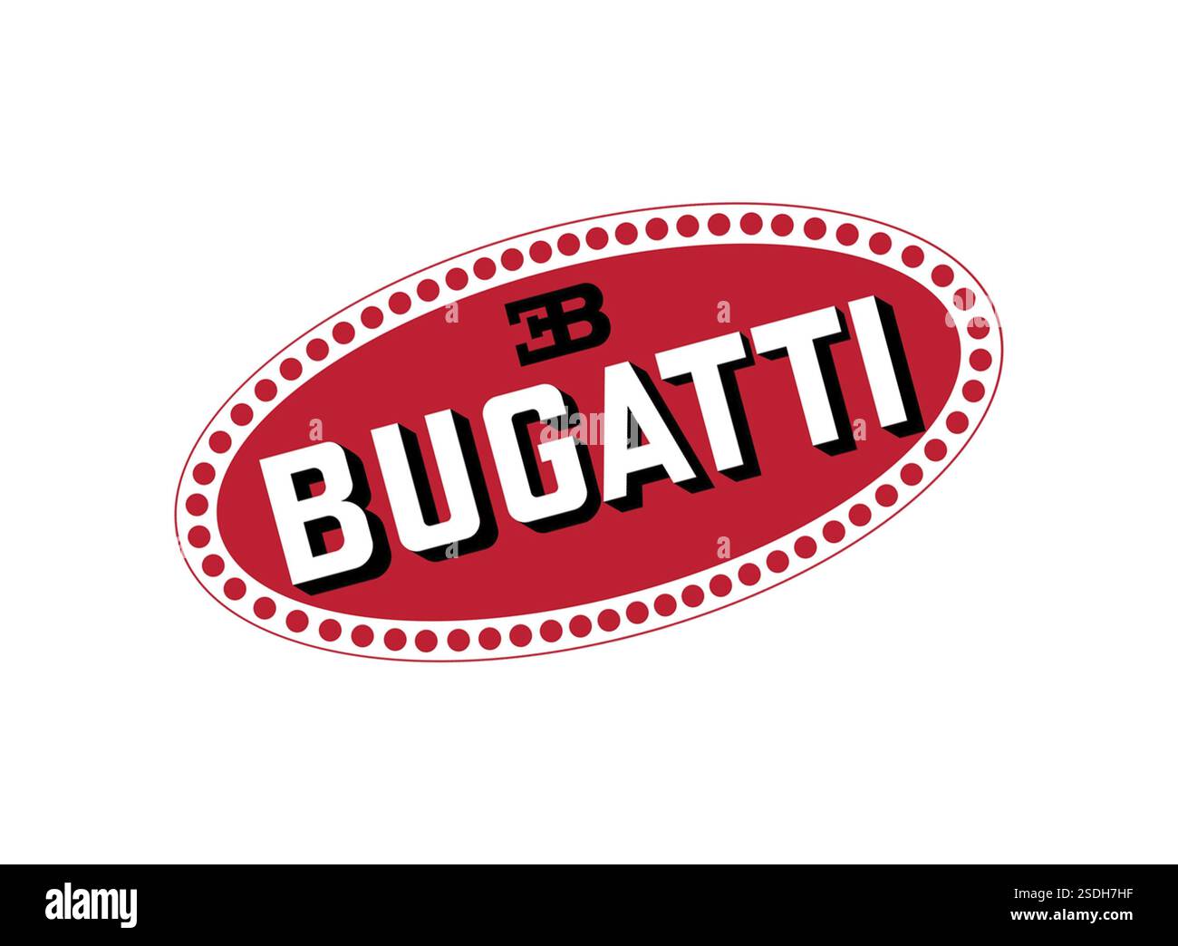 Rotated to left, Bugatti Logo 1909, Car, Old Logo from 1909 Stock Photo ...
