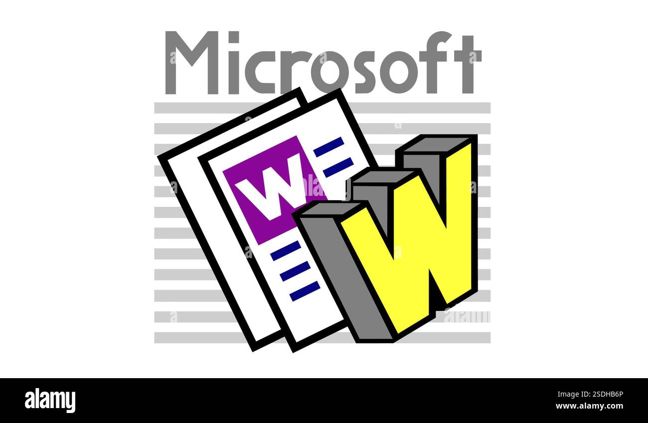 Microsoft Word Logo 1987, Software, Old Logo from 1987 Stock Photo - Alamy
