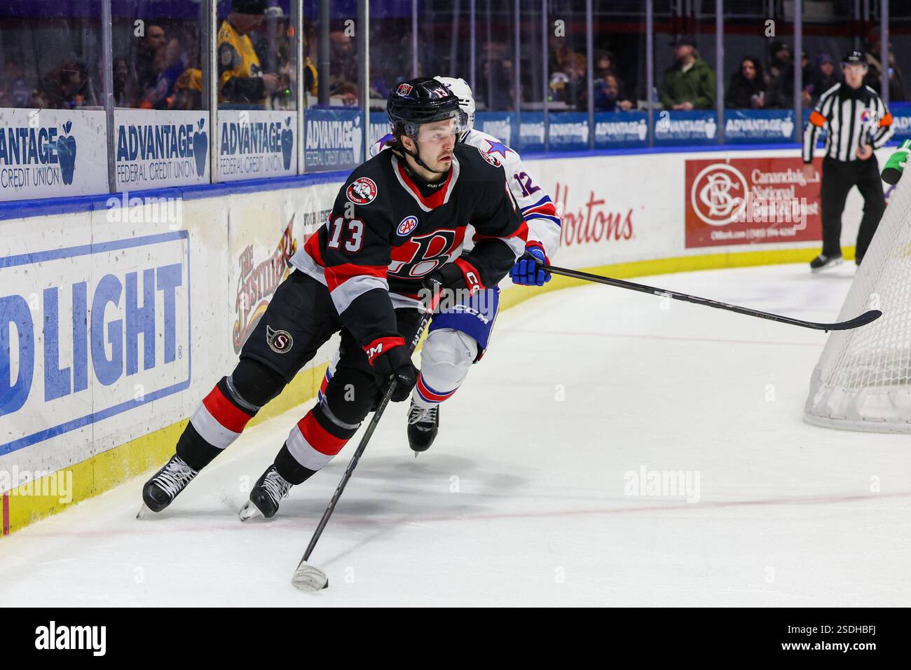 Rochester, New York, USA. 7th Feb, 2025. Belleville Senators forward ...